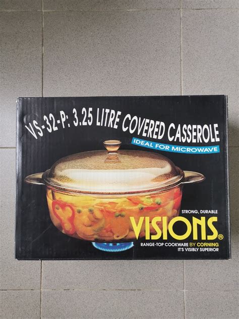 Visions Cookware 3 25 Litre Covered Casserole Furniture And Home Living
