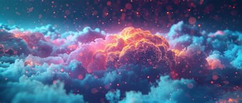 Futuristic Cloud Infrastructure Visualization In D Hologram K UHD Technology Concept Premium