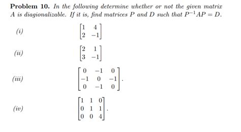 Solved In The Following Determine Whether Or Not The Given