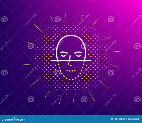 Face Recognition Line Icon Faces Biometrics Sign Vector Stock Vector Illustration Of