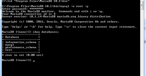 การใชคำสง show databases ใน MariaDB เพอแสดง Database แหลงเรยนรระบบฐานขอมล MariaDB