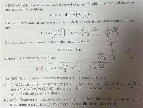 Solved 4 20 Consider The Two Dimensional Crystal Of