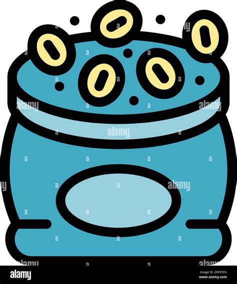 Cocoa Sack Icon Outline Vector Waterfall Chocolate Machine Food Color Flat Stock Vector Image