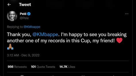 Balas Cuitan Kylian Mbappe Pele Senang Melihat Anda Memecahkan Satu