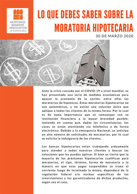Lo Que Debes Saber Sobre La Moratoria Hipotecaria Mortgage Bankers