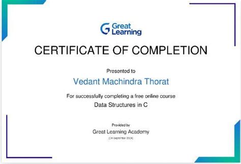 completed data structures course vedant thorat posted on the topic linkedin