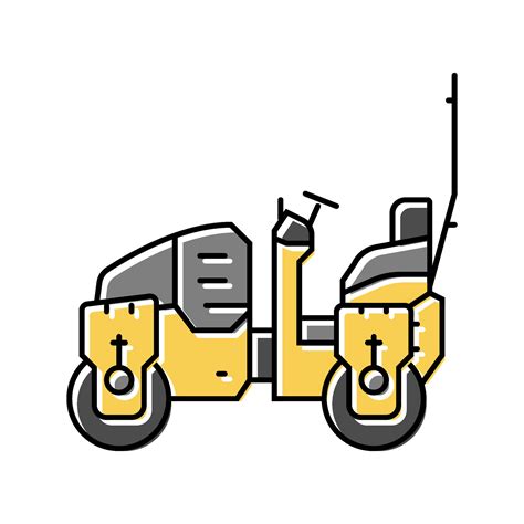 Compaction Roller Construction Vehicle Color Icon Vector Illustration