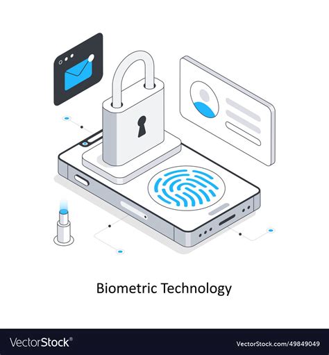 Biometric Technology Isometric Stock Royalty Free Vector