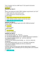 CCNA OSPF Quiz Docx This Is Another Term For OSPF Area One Word Characters Correct