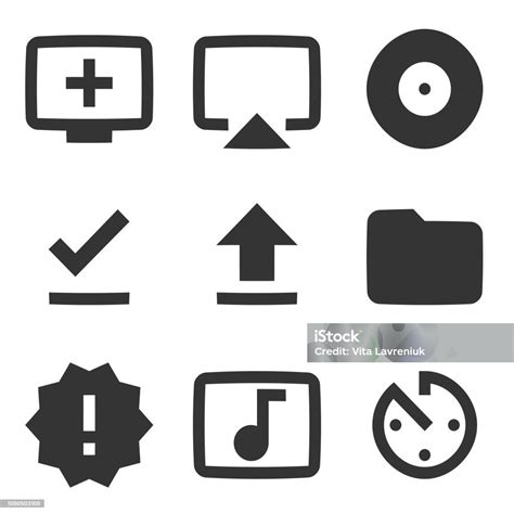 9 아이콘 오디오 및 비디오 세트 가는 선 아이콘의 벡터 그림입니다 간단한 세트 모바일 및 웹용 검사 보기에 대한 스톡 벡터 아트 및 기타 이미지 Istock