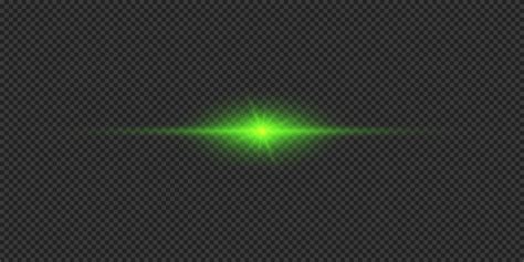 렌즈 플레어의 수평 녹색 빛 효과 프리미엄 벡터