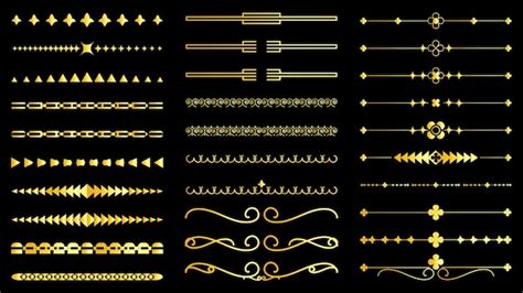 Premium Vector Text Border Divider Golden Set For Minimal Design