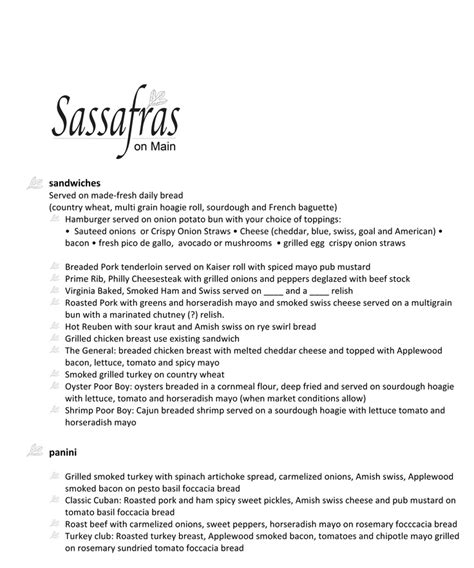 Restaurant Concept Draft Menu Page 1 American Bacon Restaurant