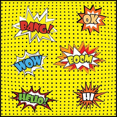 Premium Vector | Comics speech bubble with expressions stickers set stock vector illustration