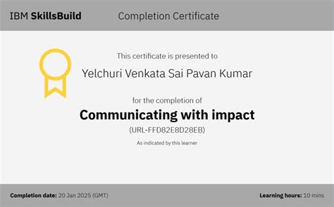 Ibm Learning Communicationskills Ibmskillsbuild Yelchuri Venkata Sai Pavan Kumar