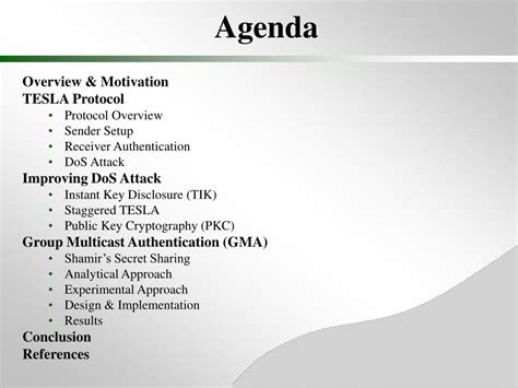 Ppt Improvements To Tesla Using Secret Sharing Scheme Powerpoint