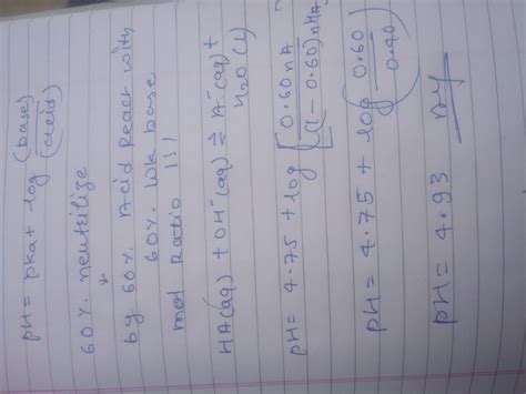 140 On Addition Of Naoh To Ch3cooh Solution 60 Of The Acid Is