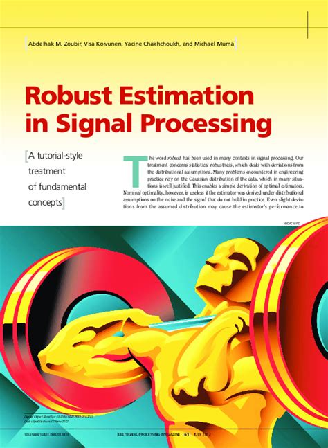 Pdf Robust Estimation In Signal Processing A Tutorial Style