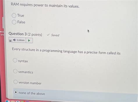 Solved Question 1 2 Points Listen An Algorithm Is A Type