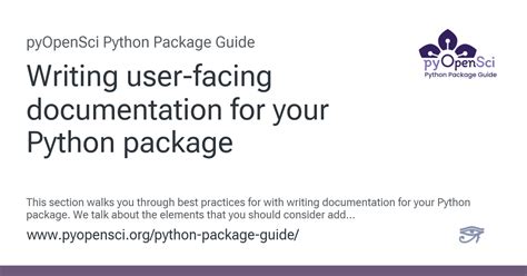 Writing User Facing Documentation For Your Python Package — Python Packaging Guide