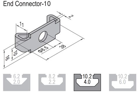 End Connector Connecting Elements Rt Aluminum Profile
