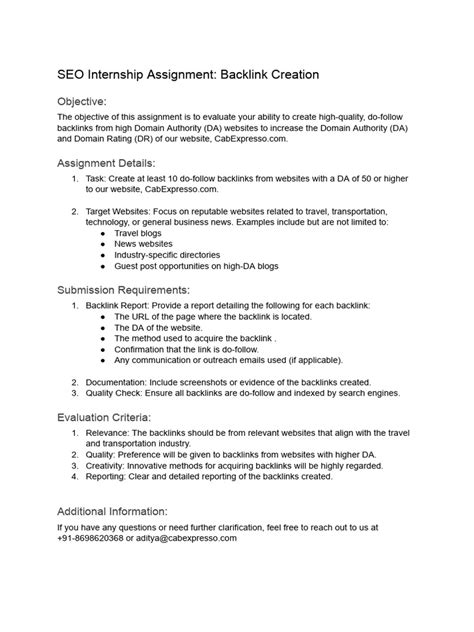 Seo Assignment Pdf