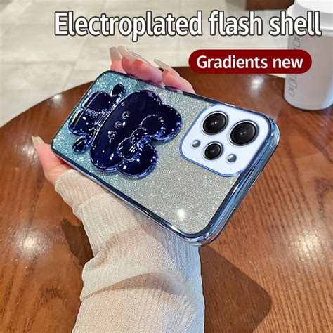 Funda De Silicona Galvanizada Con Espejo De Conejo Para Xiaomi Redmi 12 12c 13c 9a 10a 10c 10 9