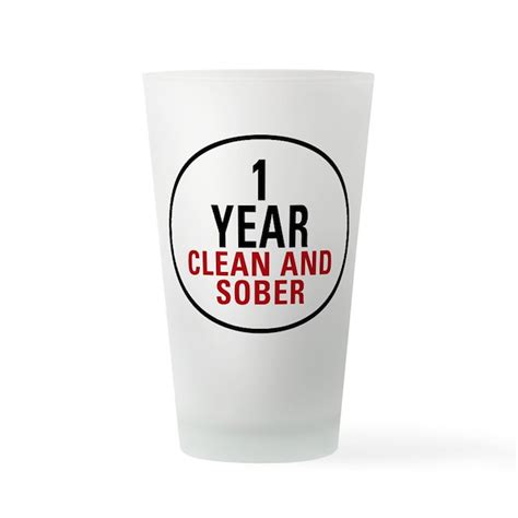 1 Year Clean And Sober Pint Glass By Oddmatter