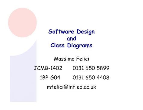 Pdf Software Design And Class Diagrams · An Inheritance Link Indicating One Class Is A