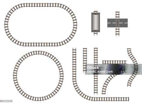 向量鐵路和鐵路軌道建設元素交通列車圖示的波浪軌道道結構向量圖形及更多火車軌圖片 火車軌 無痕式樣 鐵路運輸 運輸 Istock
