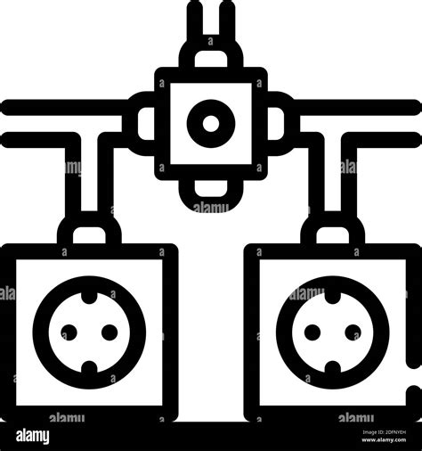 Installation Of Electrical Socket Line Icon Vector Illustration Stock Vector Image And Art Alamy