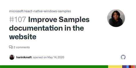 Improve Samples Documentation In The Website Issue Microsoft React Native Windows