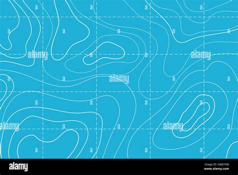 Topographic Map With Contour Line Grid Water Ocean Sea Relief Depth