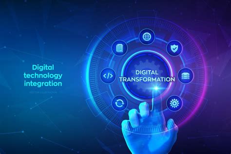 Premium Vector Digital Transformation Digitization Of Business Processes Technology Concept On