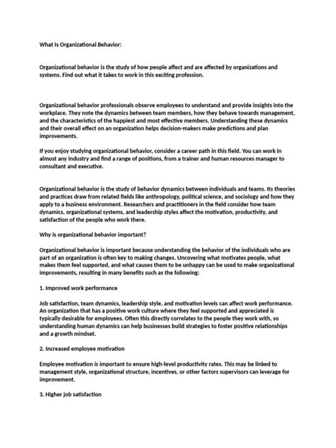 Organizational Behavior | PDF | Organizational Behavior | Leadership