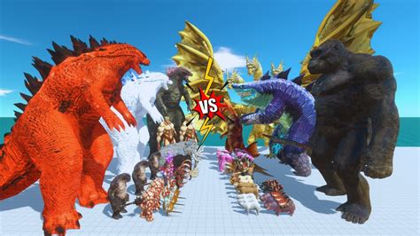 Godzilla Ice Frostbite X Evolved Godzilla Team VS King Ghidorah X