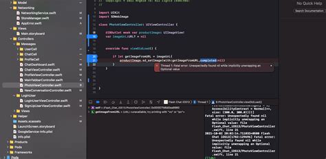Ios Getting An Error When Sending The Imageurl To Another