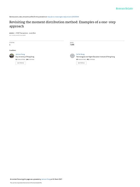 Moment Distribution Method 1023697x2014 Pdf Beam Structure Structural Engineering