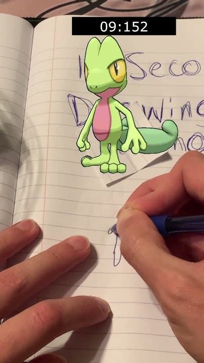 Drawing A Pokemon From Memory In 15 Seconds Round 31 Treeko Youtube