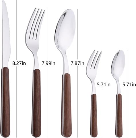 Buy Uniturcky Piece Silverware Set With Faux Wooden Handle Stainless