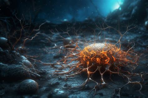 Ai Generative 3d Illustration Of Neuron Cell With Neurons In Brain