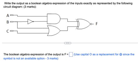 the boolean algebra expression of the output is