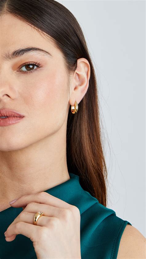 Hera Nude Hoop Earrings Gold Vermeil Carat London Uk