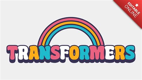 Transformers Rainbow Font Text Effect Generator