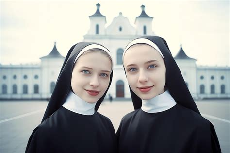 Premium Ai Image Two Nuns Smilling To The Camera