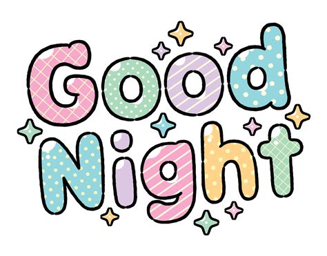 Cute Word Good Night Style Cartoon Vector Illustration 25894600