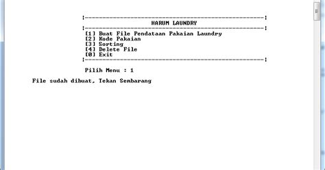 Program Laundry Menggunakan Array Struct Pointer Sorting Function