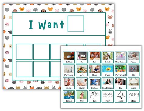 I Want Communication Board Speech Therapy Communicating Etsy