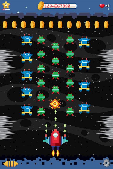 Retro Pixel Space Game Interface Vector Art At Vecteezy