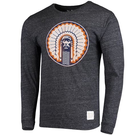 Illinois Fighting Illini Distressed Chief Illiniwek Long Sleeve Tee